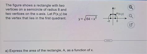 solved the figure shows a rectangle with two vertices on a semicircle
