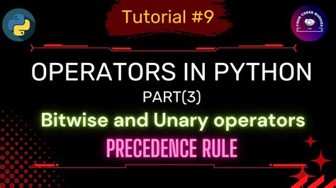 9 Operators In Python Part 3 Basics Of Python In Hindi Youtube