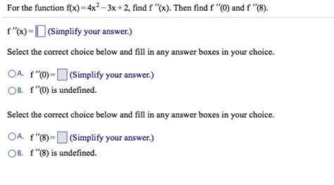 solved for the function f x 4x2 3x 2 find f x