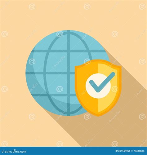 Global Ssl Certificate Icon Flat Vector Safe Data Stock Vector