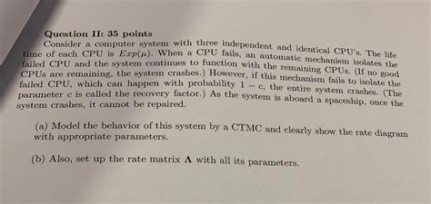 Solved Question II Points Consider A Computer System Chegg