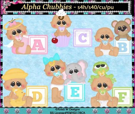 Cute Alpha Chubbies A F Commercial Use Digital Clip By Capzone Babies
