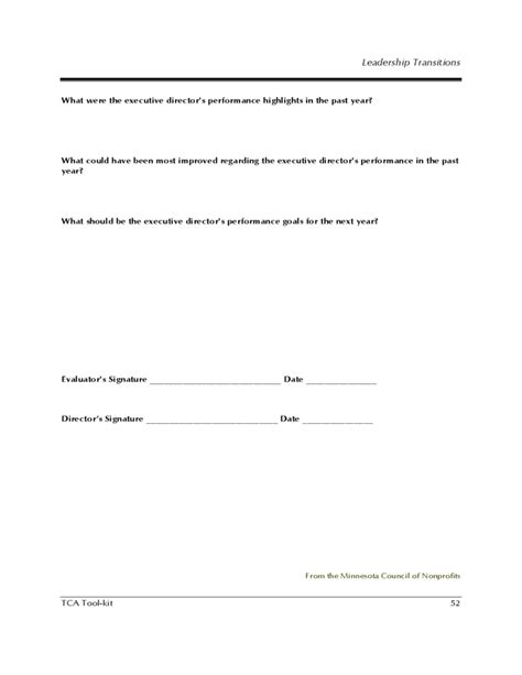 Sample Director Evaluation Form Free Download