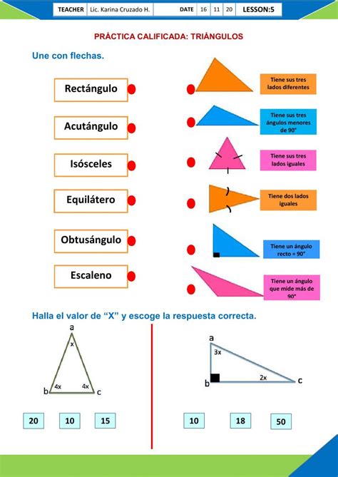 Triángulos Free Exercise Algebra School Subjects Teachers