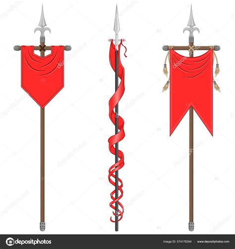 Medieval Style Vertical Flag Design Heraldic Symbol Flag Noble Families Stock Vector Image By