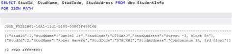 Sql Server For Json Clause Sqlskull