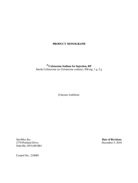 Fillable Online Tablets Product Monograph Template Standard Fax