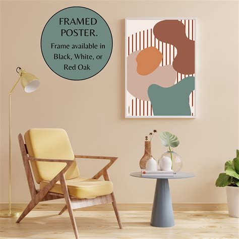 Therapy Office Decor Boho Blobs Shapes Framed Poster Wall Art