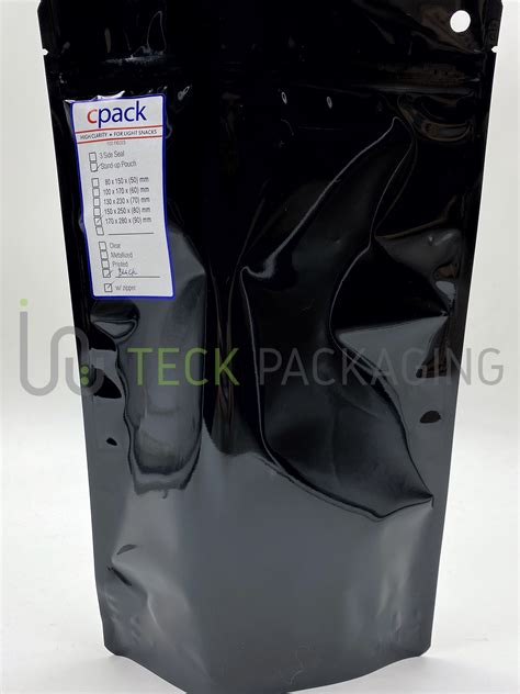 Cpack Plain Black Stand Up Pouch Resealable 50100pcs Lazada Ph