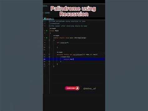 Java Program to check Palindrome or not using Recursion | 2023 | Java Tutorial #shorts #java # ...