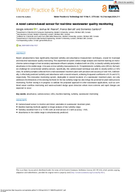 Pdf A Novel Camera Based Sensor For Real Time Wastewater Quality Monitoring Pdf A Novel Camera Based Sensor For Real Time Wastewater Quality Monitoring