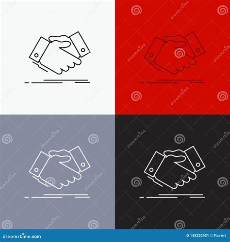 Handshake Hand Shake Shaking Hand Agreement Business Icon Over