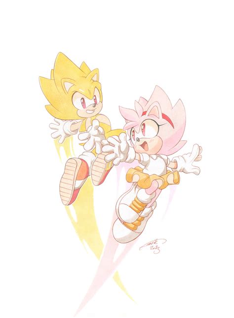 Sonic The Hedgehog Amy Rose Super Sonic And Super Amy Rose Sonic