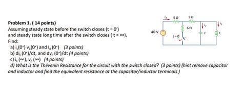 solved problem 1 14 ﻿points assuming steady state before