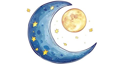 Cartoon Cresent Moon Premium Ai Generated Image