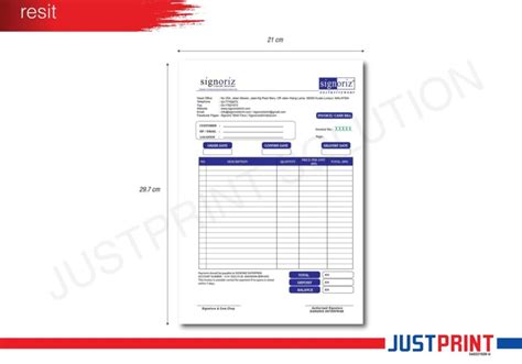 Buku Resit Justprintmy Pakar Percetakan Online