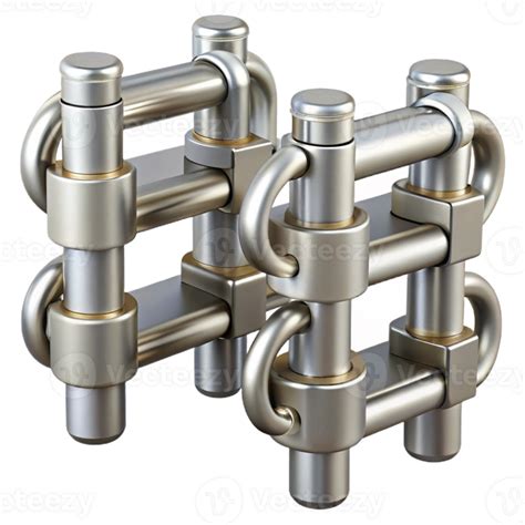 3d Render Metallic Interlocking Structure 54047664 Png