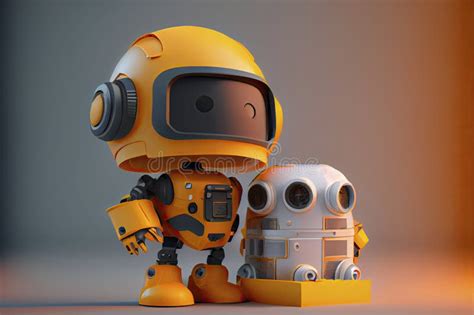 Engineer Robot With 3d Rendering Cute And Small Artificial Intelligence Engineer Robot With 3d Rendering Cute And Small Artificial Intelligence