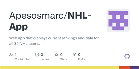 GitHub Apesosmarc NHL App Web App That Displays Current Rankings And Data For All NHL Teams