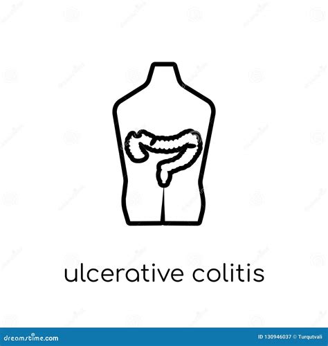 Ulcerative Colitis Icon Trendy Modern Flat Linear Vector Ulcerative Colitis Icon On White