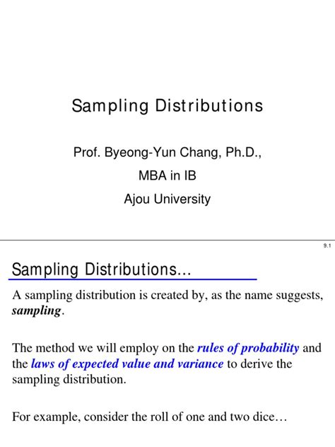 sampling pdf standard error normal distribution