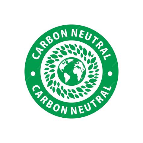 탄소 중립 녹색 고무 스탬프 벡터 일러스트 레이 션 프리미엄 벡터