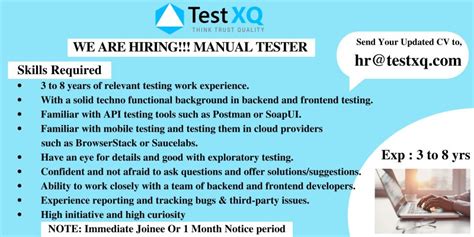 malathi rajalingam on linkedin we are hiring manual tester