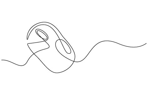 Premium Vector Drawn Continuous One Line Computer Mouse Logo Vector Illustration Computer