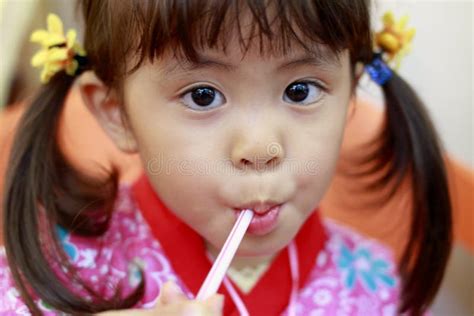 Japanese Girl Eating Shaved Ice In Yukata Stock Image Image Of Human