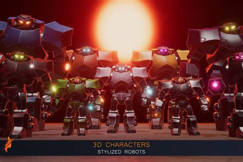 Stylized Robots Humanoid Rig 3d 机器人 Unity Asset Store