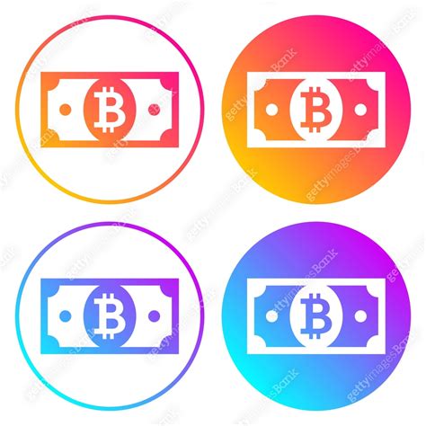 Bitcoin Banknote Round Icons With Color Gradients 이미지 2180170674
