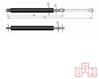 Все Для Мебели - 500 N. 405 мм. Отверстие d8 мм. Газ лифт пневматический.