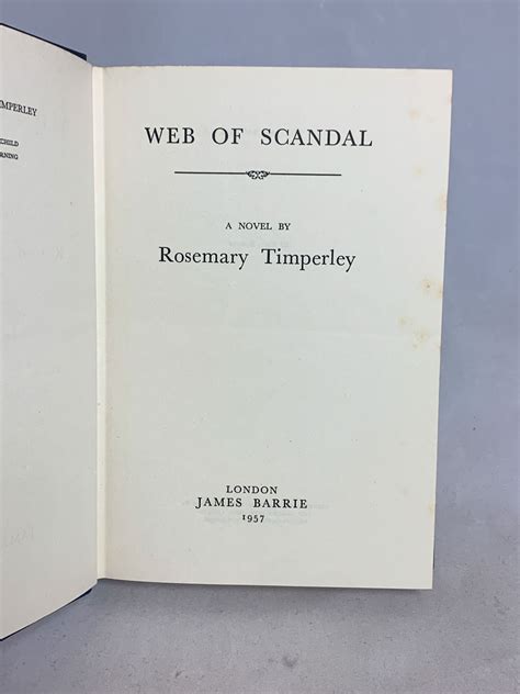 Rosemary Timperley Web Of Scandal First Edition 1957
