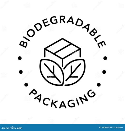 Biodegradable Packaging Vector Icon Badge Logo