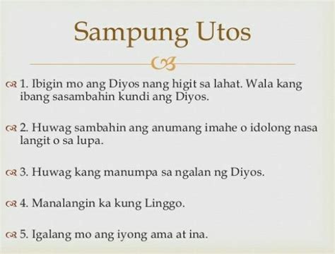 Ano Ang Sampung Utos Ng Diyos Brainly Sampung Swerte