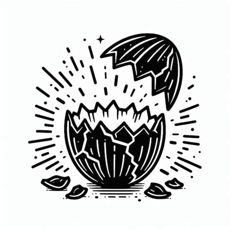 Premium Vector Eggshell Cracker Silhouette Line Art Vector