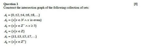 Solved 15 Question 1 Construct The Intersection Graph Of Chegg Com