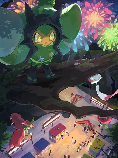 Samugohan3658 Applin Carmine Pokemon Chimecho Flapple Hoothoot Kieran Pokemon Ogerpon