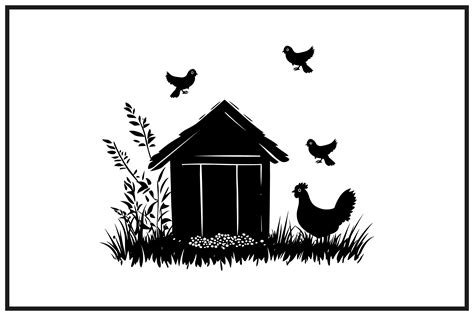 Coop Chickens Silhouette Graphic By T Shirt Biz · Creative Fabrica