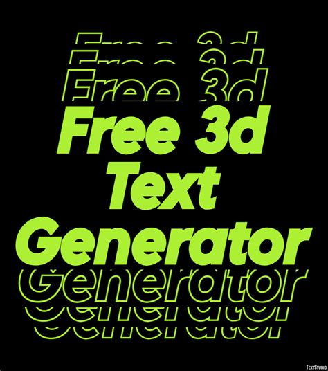 Free 3D Text Generator Text Effect and Logo Design Font