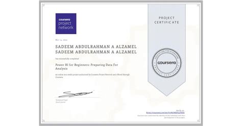 Sadeem Alzamel على LinkedIn: Completion Certificate for Power BI for Beginners: Preparing Data For…