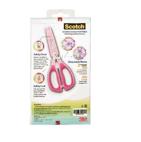 3m Scotch Portable Detachable Scissors Anti Bacterial Selffix Diy
