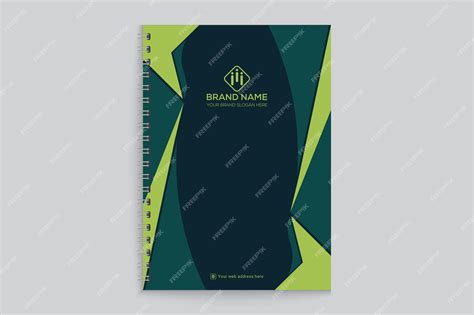 Premium Vector Professional Green Color Notebook Cover Design Template