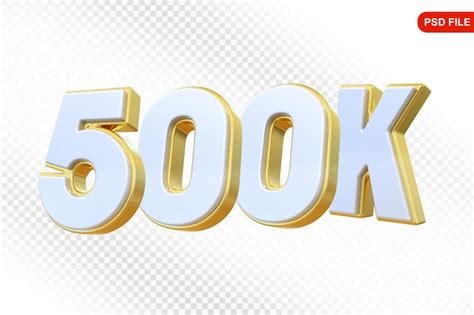 Premium Psd 500k Follow Gold Number Thank You For Follow