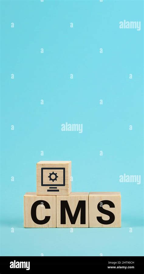 Cms Acronym On Woodblock Cubes Blue Background Frequently Asked Stock