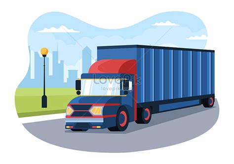트럭 운송 수송 만화 일러스트 일러스트 무료 다운로드 Lovepik