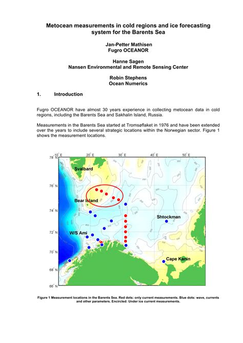 Pdf Metocean Measurements In Cold Regions And Ice Forecasting System