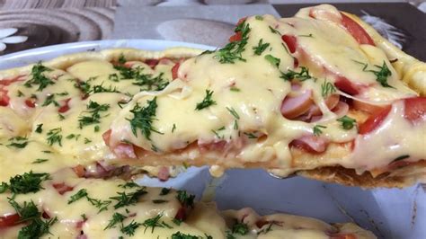 ПИЦЦА Рецепт мясной пиццы на хрустящем тесте пицца мясо тесто