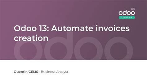 Odoo 13 Automate Invoices Creation Pdf Email Internet