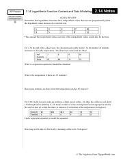 Logarithmic Function Modeling Precalculus Practice Data Course Hero